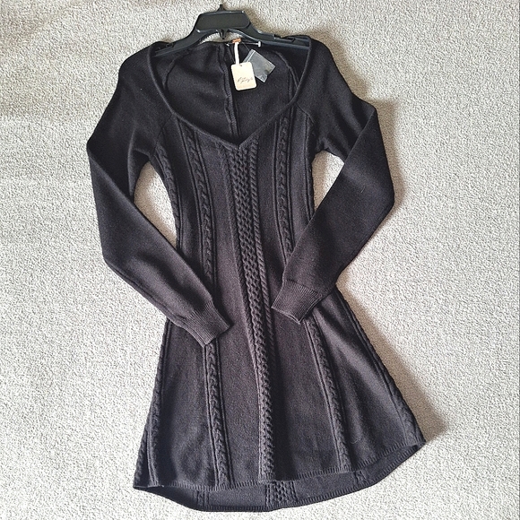 Free People | Dresses | Nwt Free People Small World Knit Mini Sweater ...